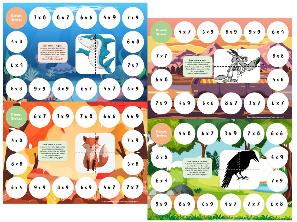 Jeux pour s'entraîner aux tables de multiplication - Super Maitresse