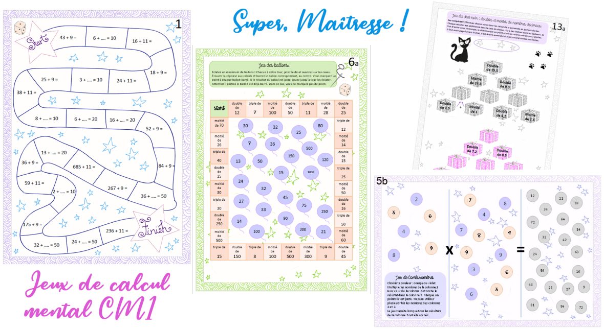 The Calcul mental CM1 pour l'année : jeux, leçons et ceintures - Super ...