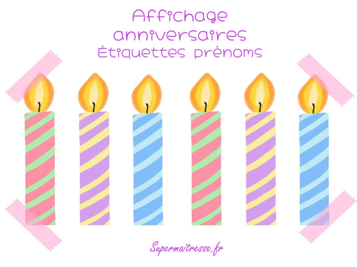 Affichage cupcakes anniversaires - Super Maitresse